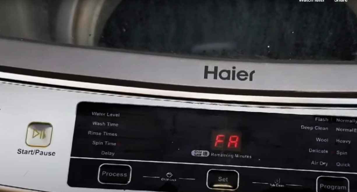Haier Washing Machine Showing FA? Here’s What to Do